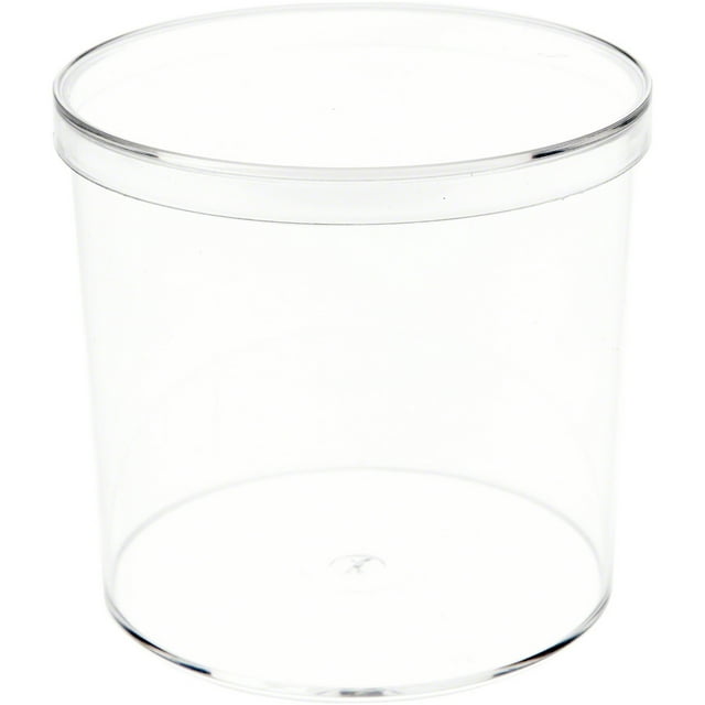 Pioneer Plastics 115C Clear Cylinder Plastic Container, 3.375" W x 3. ...
