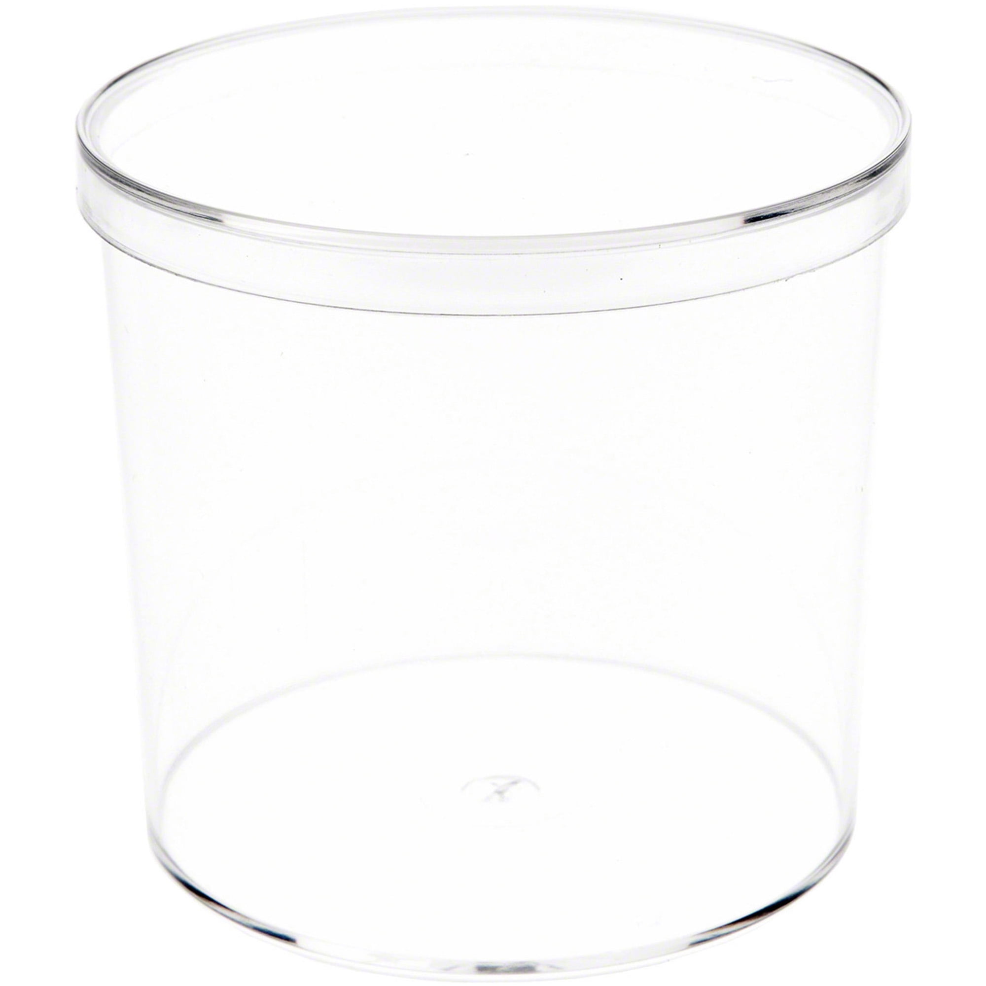 Pioneer Plastics 115C Clear Cylinder Plastic Container with Storage Lid ...