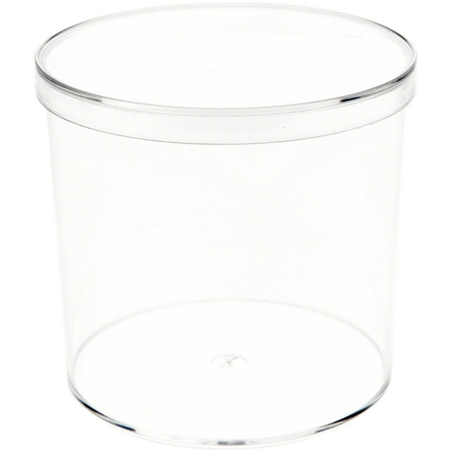 Pioneer Plastics 115C Clear Cylinder Plastic Container with Storage Lid ...