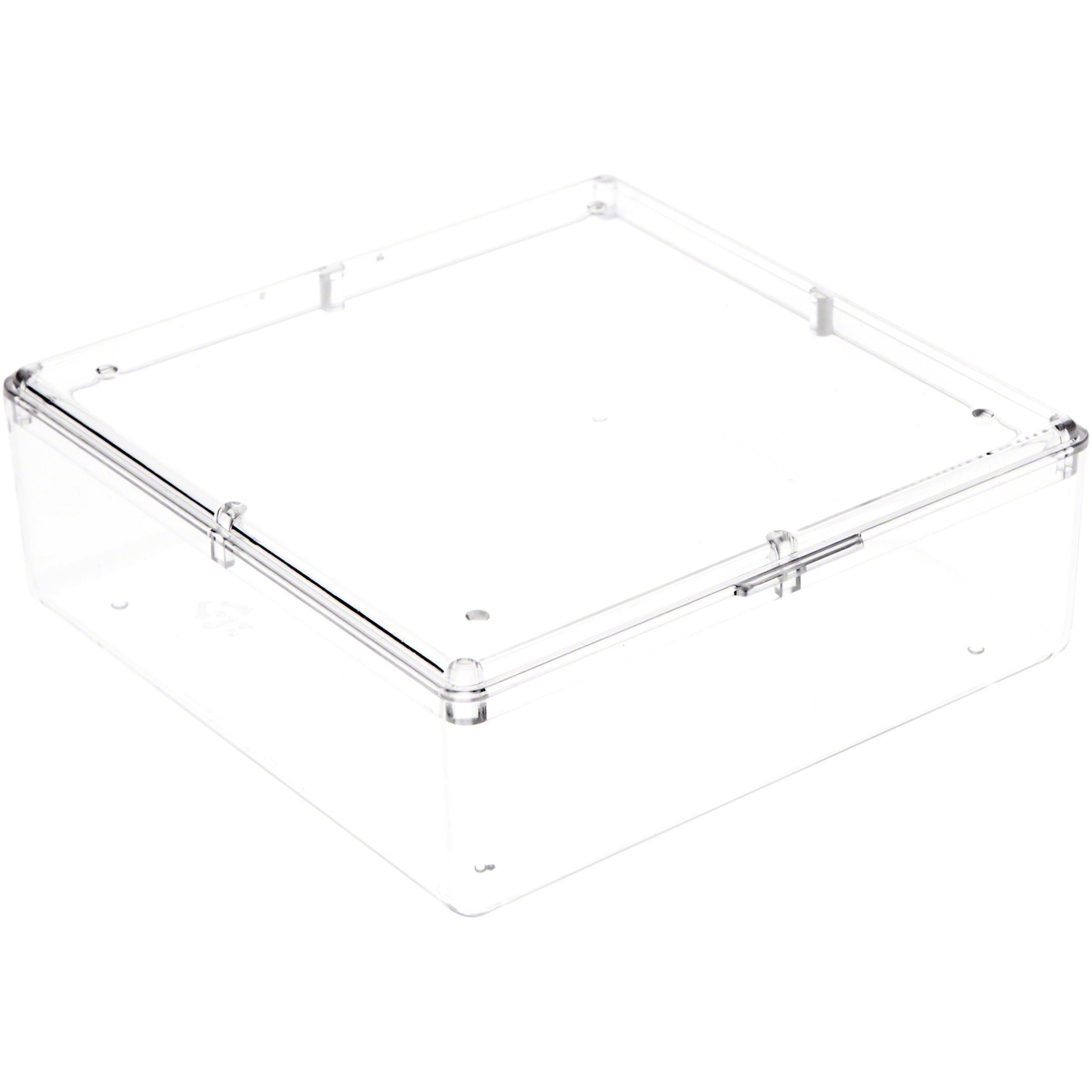Pioneer Plastics 156C Clear Square Plastic Container, 4.3125" W x 4. ...