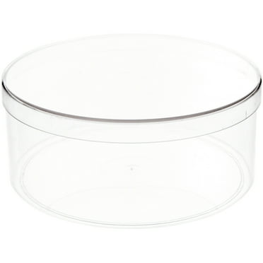 Pioneer Plastics 115C Clear Cylinder Plastic Container with Storage Lid ...