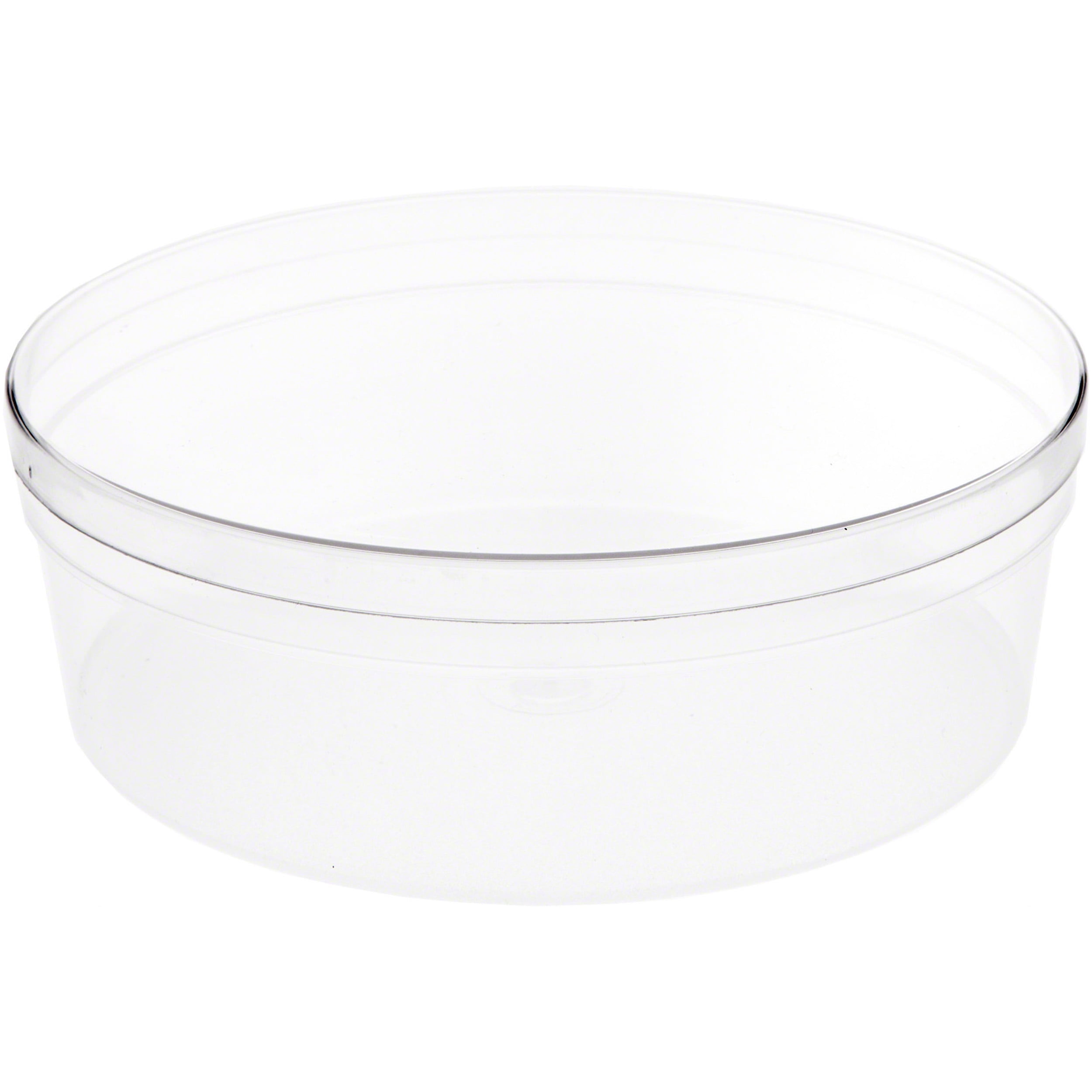 Pioneer Plastics 183C Clear Round Plastic Container with Frosted Bottom ...