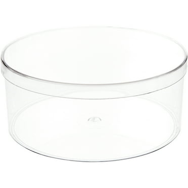 Pioneer Plastics 240C Clear Large Round Plastic Container, 8" W x 3" H ...