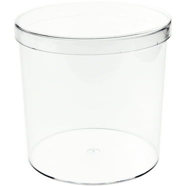 Pioneer Plastics 002C Clear Extra Small Round Plastic Container, 2" W x ...