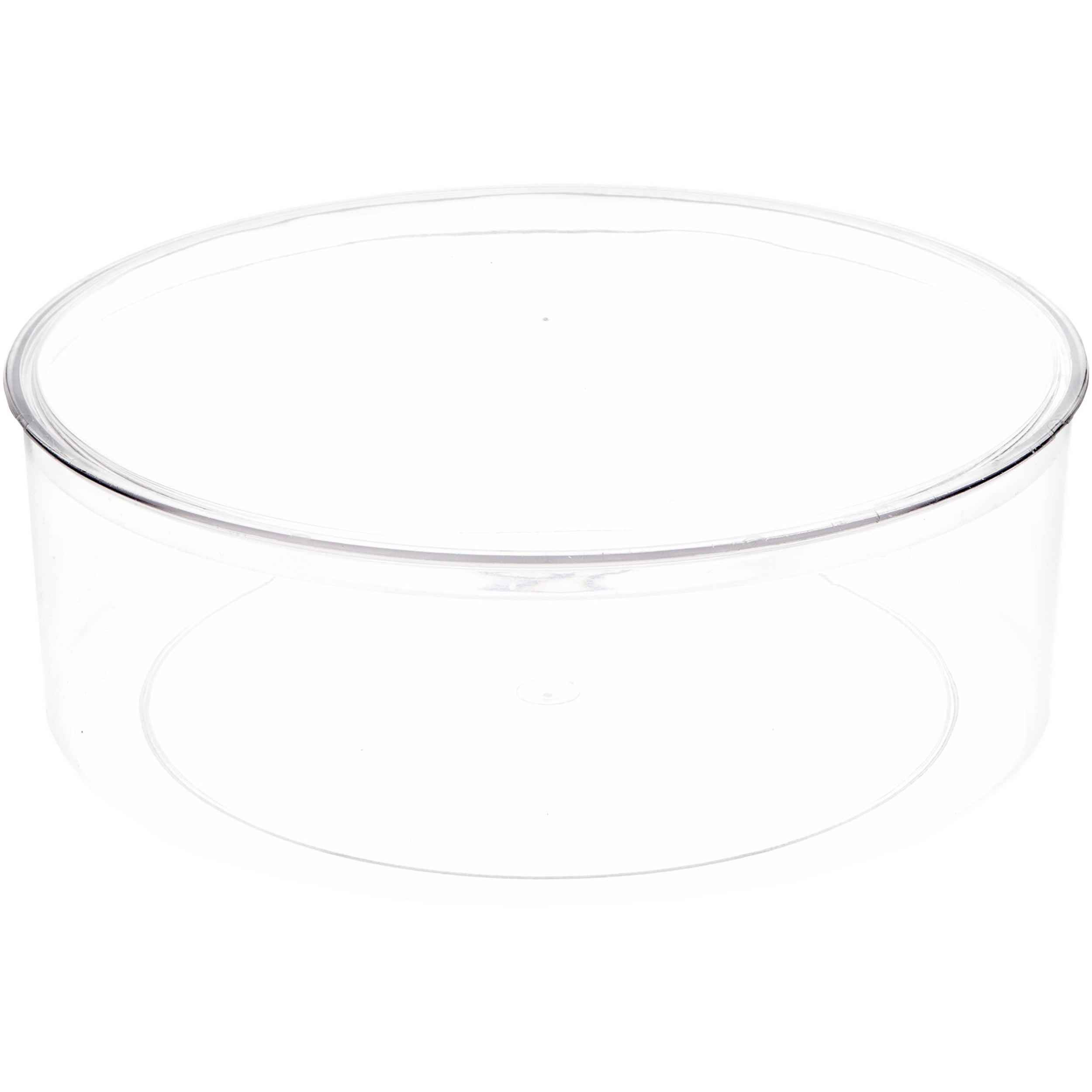 Pioneer Plastics 250C Clear Large Round Plastic Container, 9.9375" W x ...