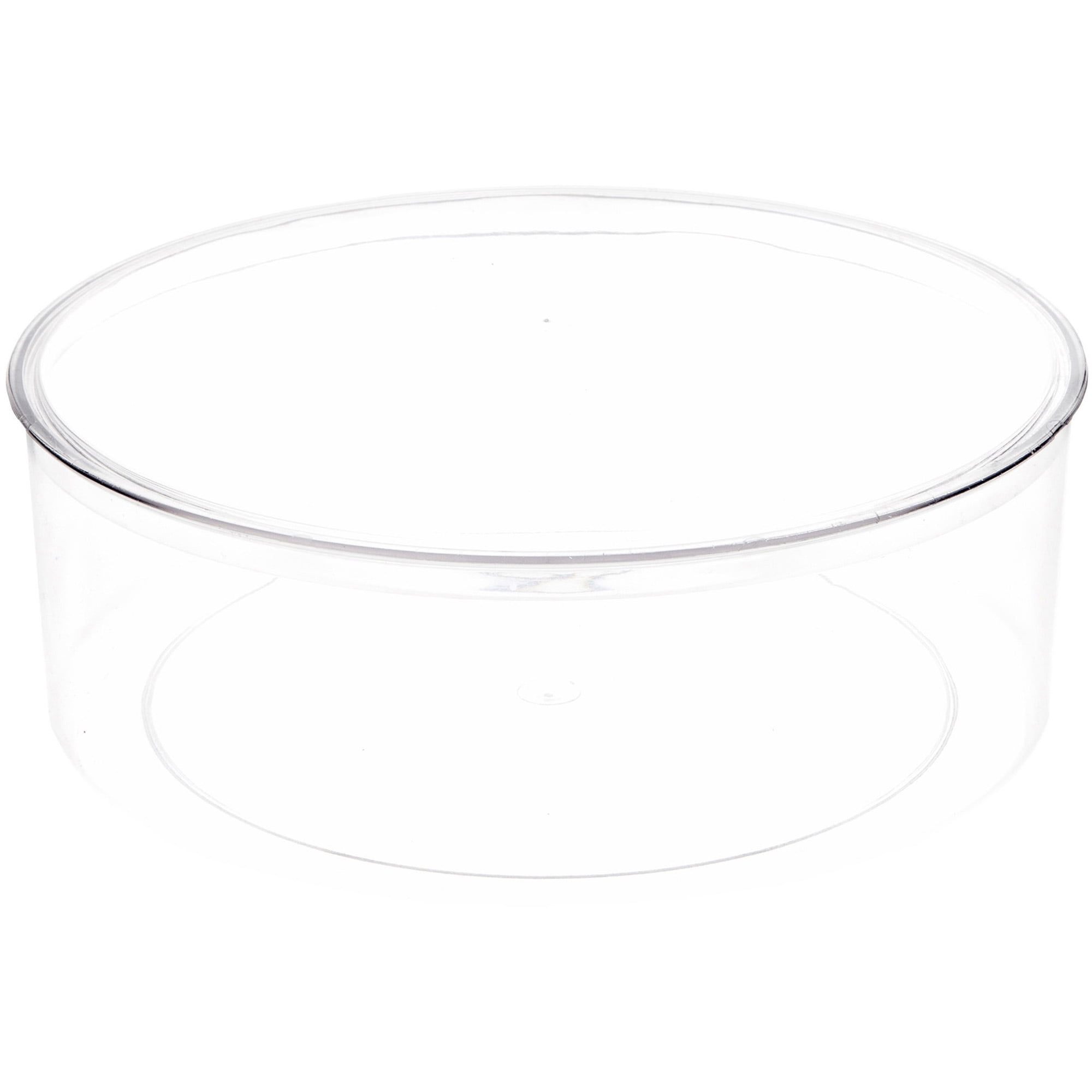 Pioneer Plastics 250C Clear Large Round Plastic Container, 9.9375" W x ...