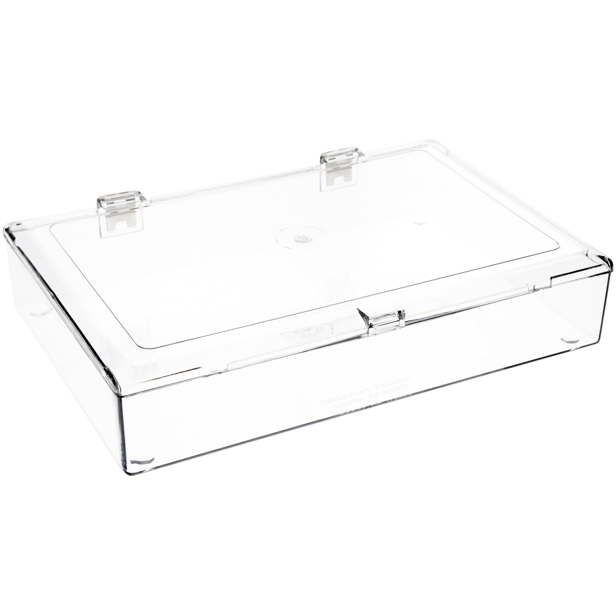 Pioneer Plastics 600C Clear Rectangular Plastic Hinged Container, 9.5 ...