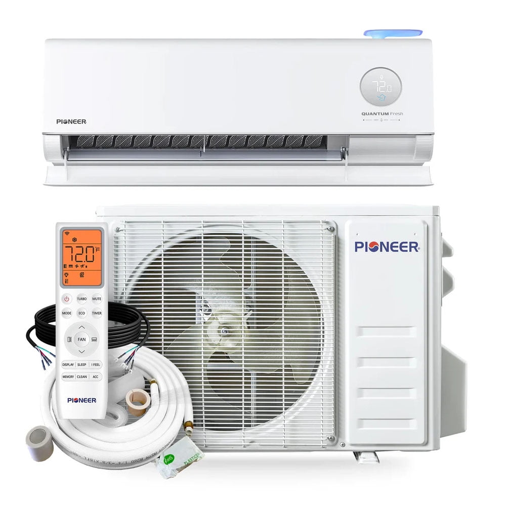 Pioneer Quantum Fresh 12,000 BTU 24 SEER2 High-Wall Ductless Mini-Split ...
