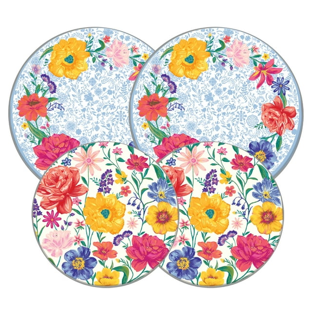 Pioneer Woman Brilliant Blooms Lithographed Steel Range Covers, Multi ...