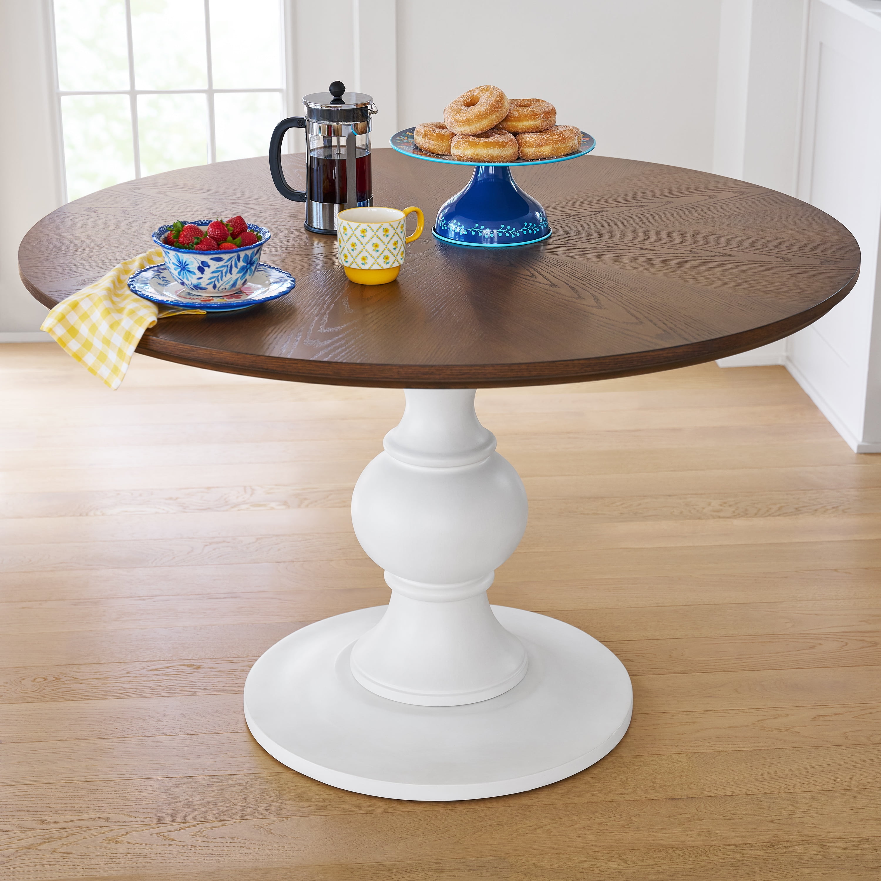 Pioneer Woman Callie Round Dining Table, White Finish - Walmart.com