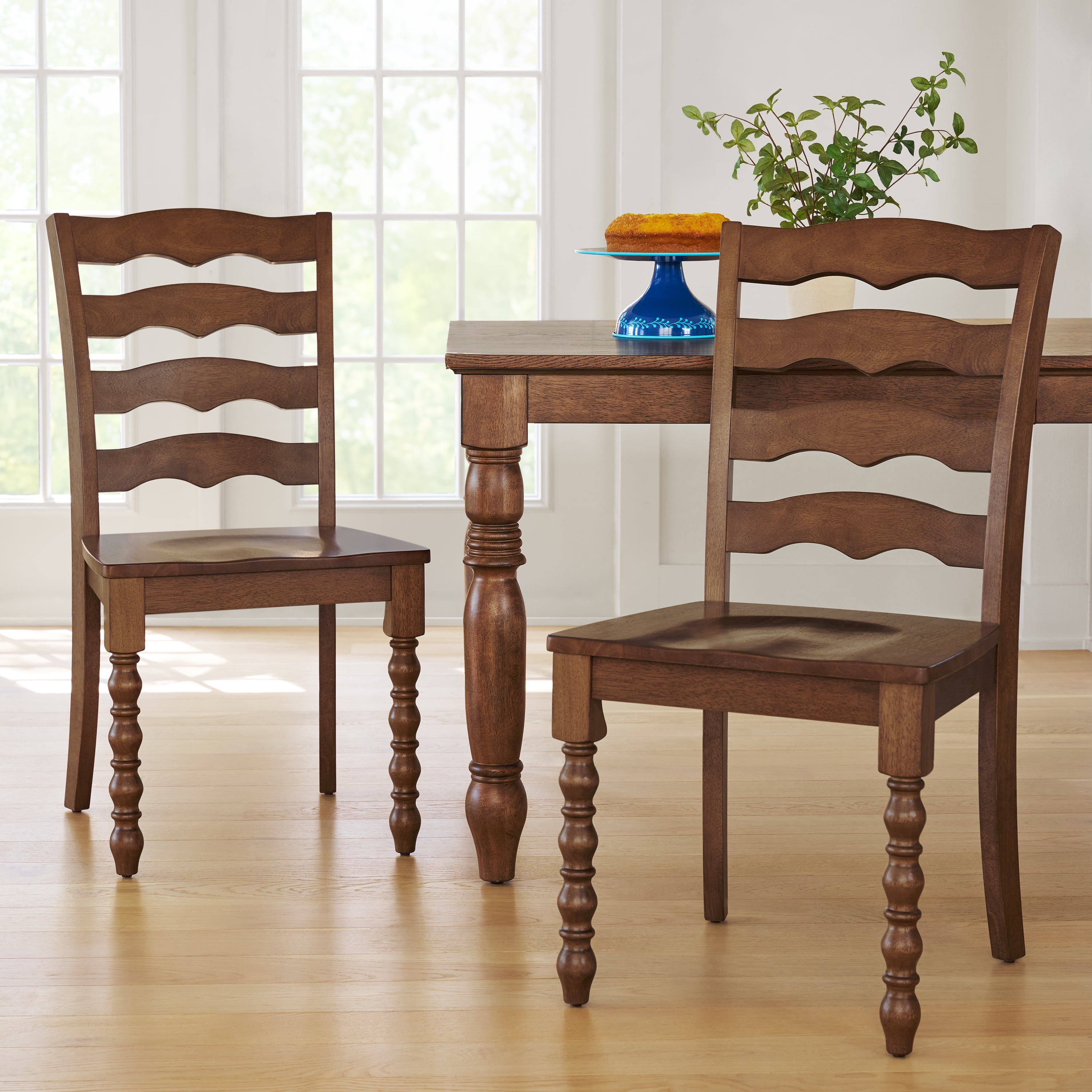 Pioneer Woman Harper Solid Wood Dining Chairs, 2 Pack, Homestead Brown ...