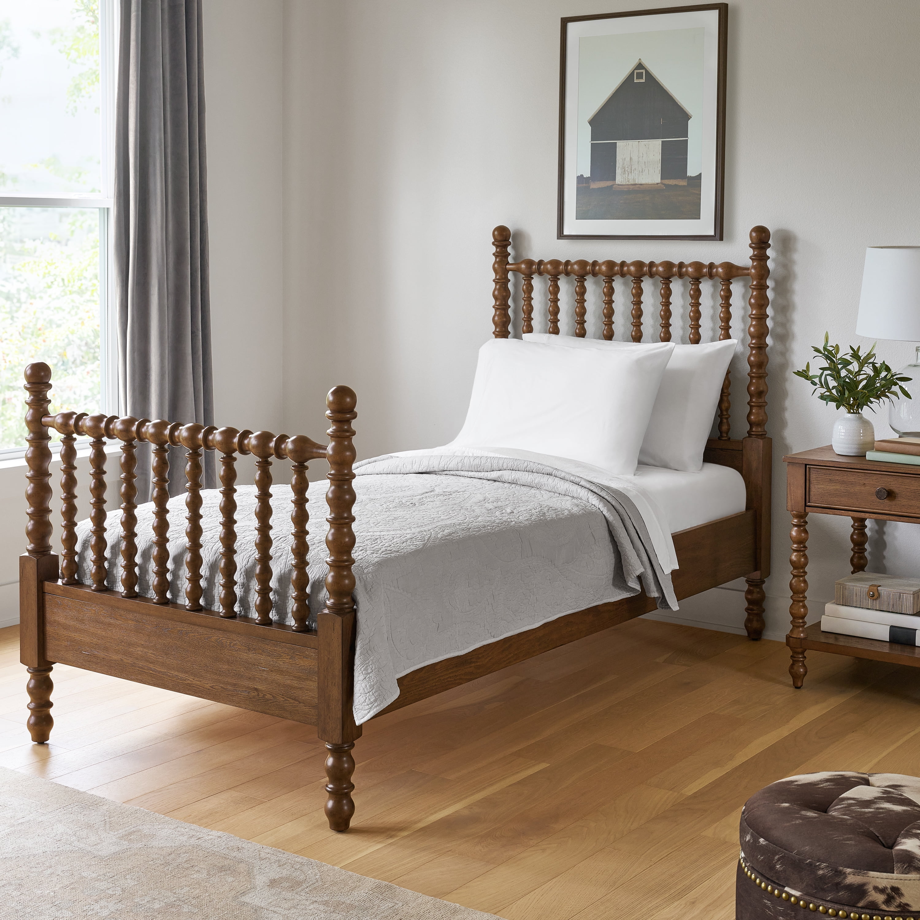 The Pioneer Woman Harper Spindle Twin Bed, Homestead Brown - Walmart.com
