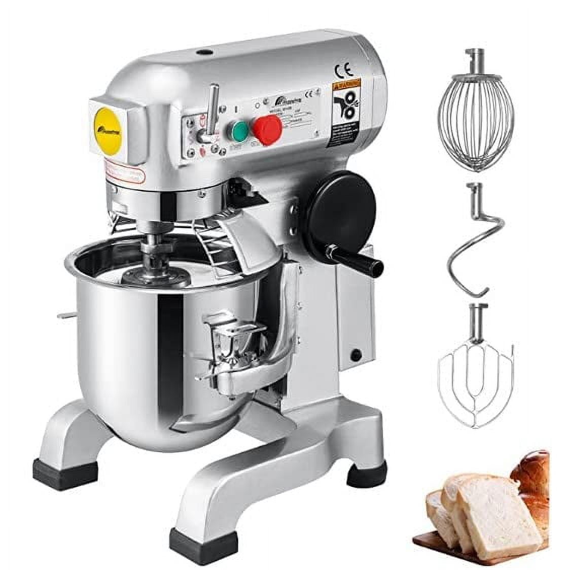 PioneerWorks 10Qt Commercial Stand Mixer, 3-Speed, Dough Hooks, Beater ...