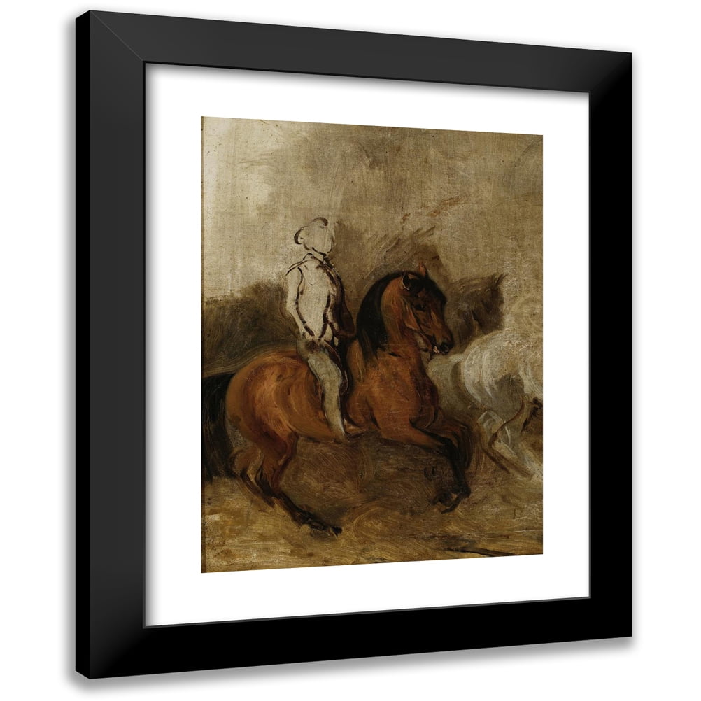 Piotr Michałowski 11x14 Black Modern Framed Museum Art Print Titled - Horseman, Sketch (Between ...