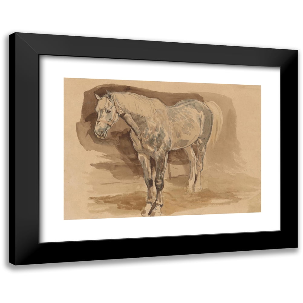Piotr Michałowski 14x11 Black Modern Framed Museum Art Print Titled - Apple Horse Study (1845 ...