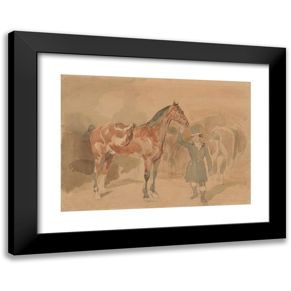 Piotr Michałowski 14x11 Black Modern Framed Museum Art Print Titled - Horseman with a Horse ...