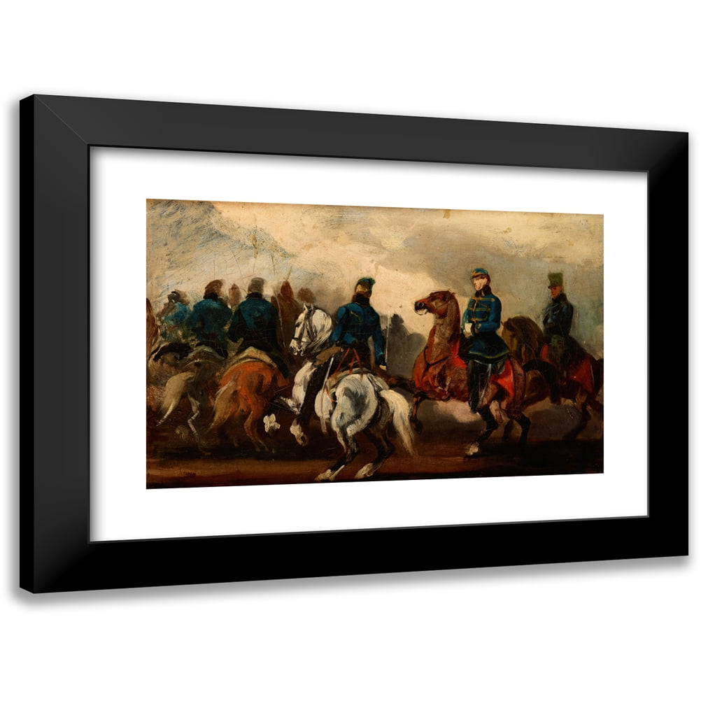 Piotr Michałowski 18x13 Black Modern Framed Museum Art Print Titled - Detachment of Austrian ...