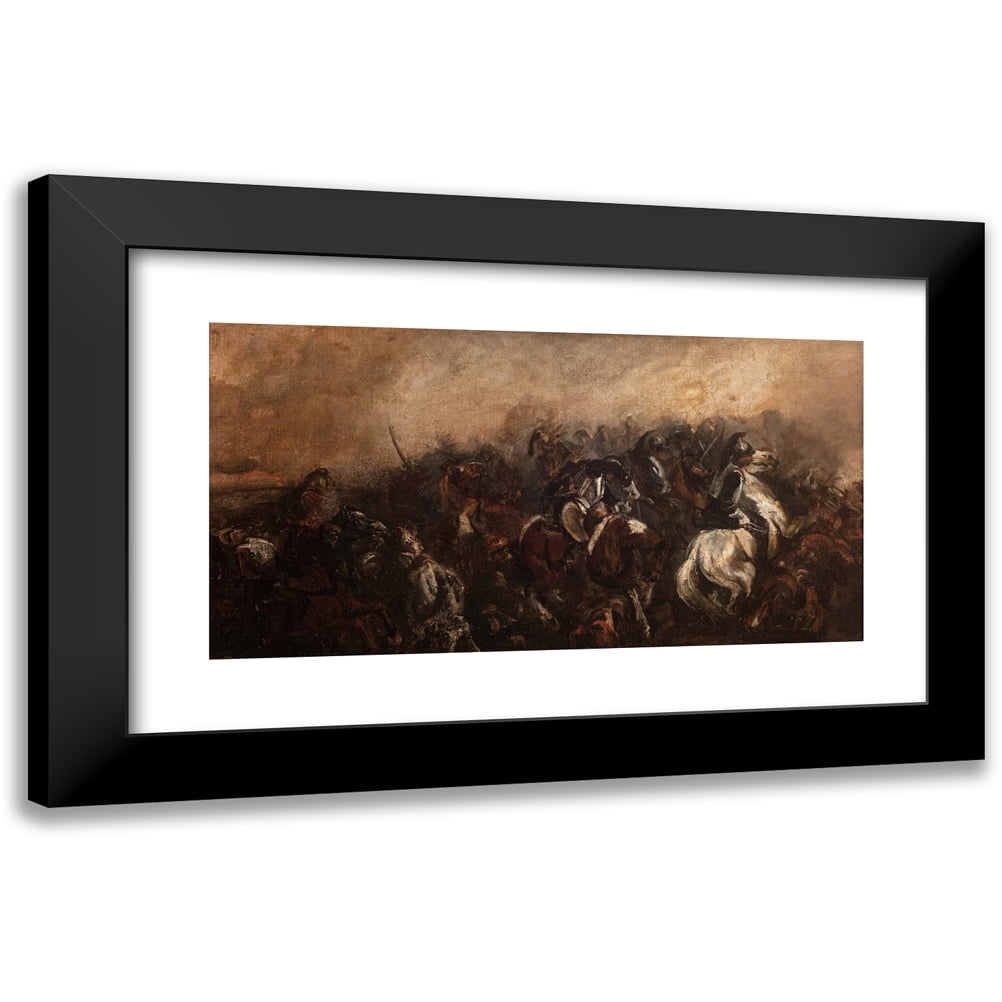 Piotr Michałowski 24x14 Black Modern Framed Museum Art Print Titled - The Battle of Mozhaisk ...