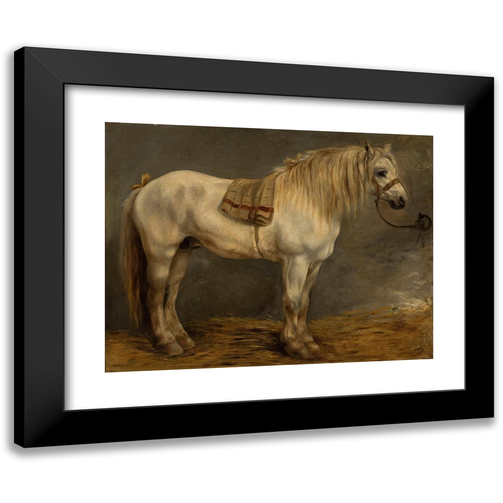 Piotr Michałowski 24x19 Black Modern Framed Museum Art Print Titled - Horse in the Stables ...