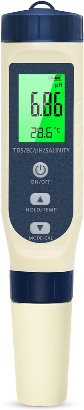 Pious PH Tester Digital 5 in 1 PH Meter for Water Salinity Meter tds ec ...