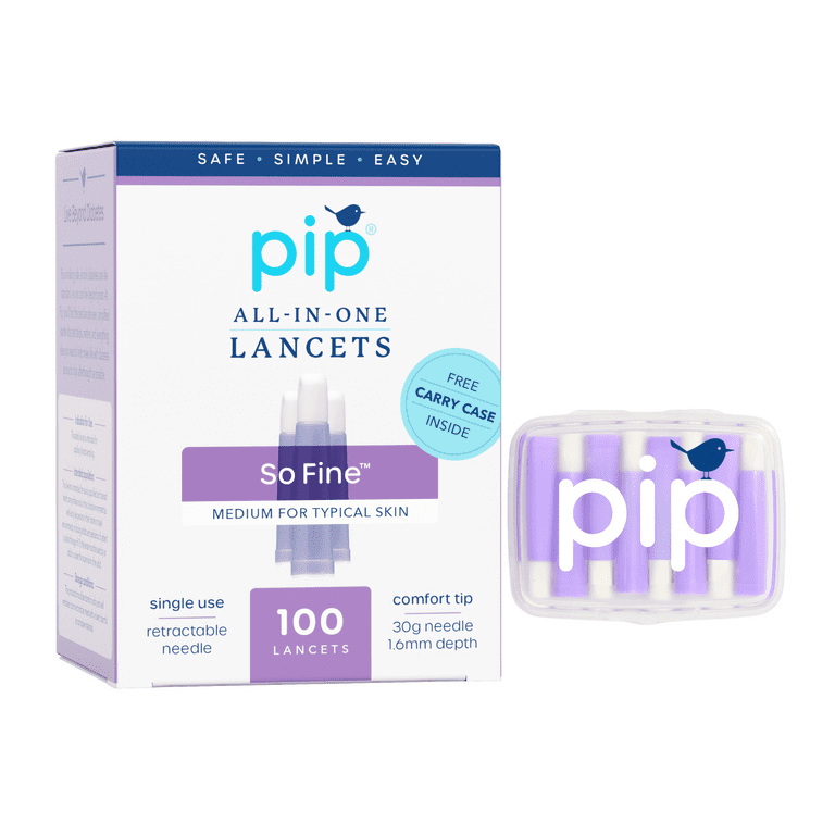 Pip Lancets, All-in-One Diabetes Safety Lancets, 30g x 1.6mm, 100 Count ...