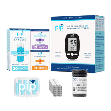 Pip Lancets, Blood Glucose Monitor Starter Kit, 50 Strips, 50 Lancets ...