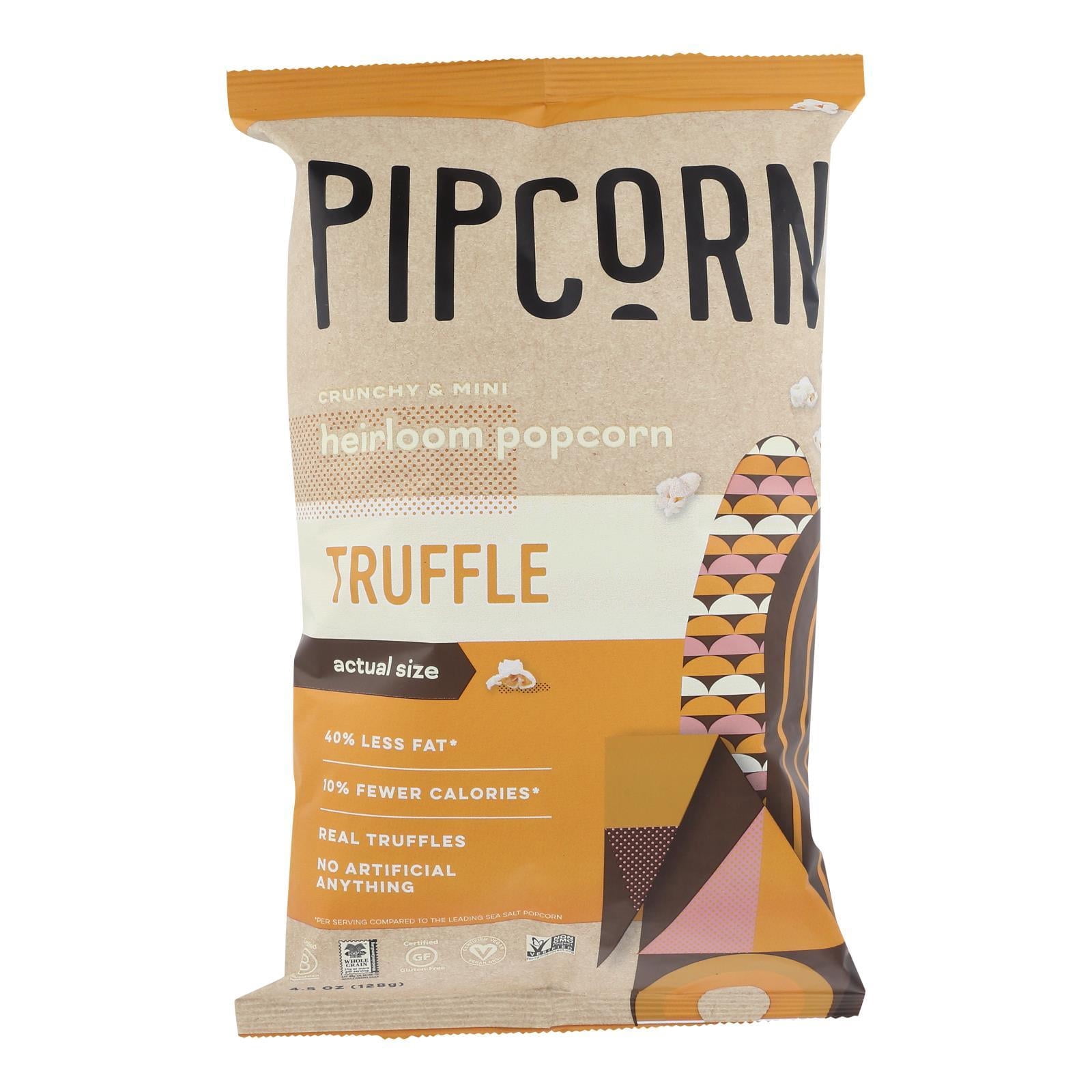 Pipsnacks Truffle Mini Popcorn - Gluten-Free, Vegan, Non-GMO - Case of ...