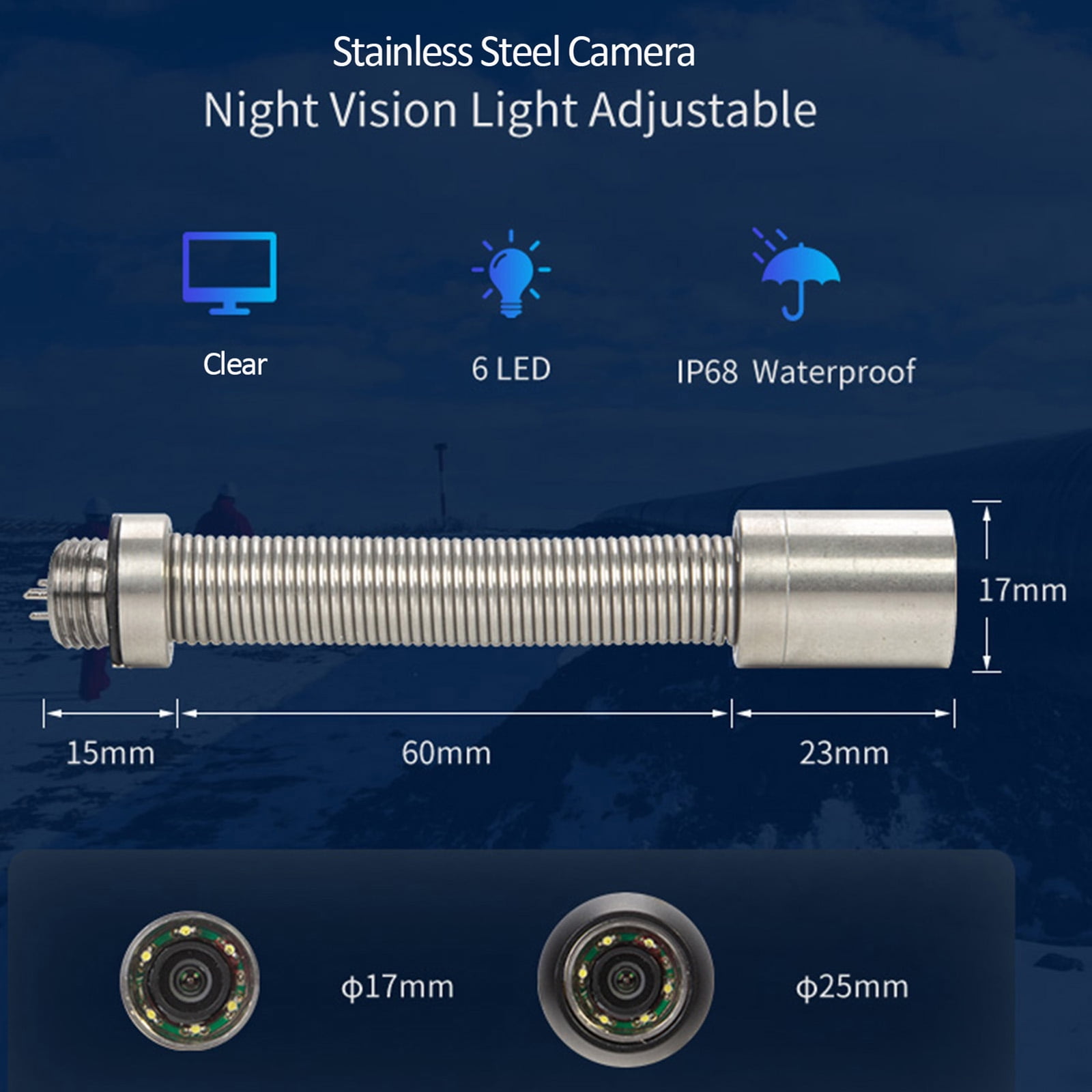 Pipe Camera,Camera Waterproof Drain Head Cover And Drain Line Camera ...