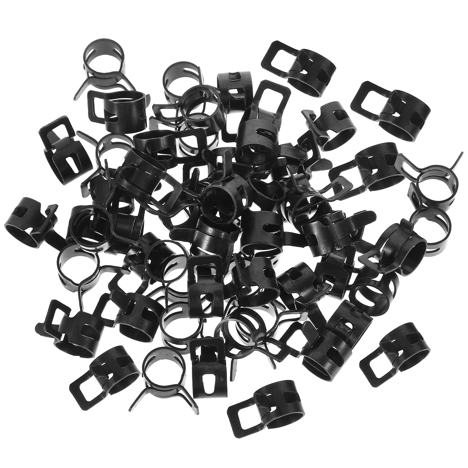 Pipe Clamp Hoop 50 Pcs Spring Small Hose Clamps Black Fuel Line Clips ...