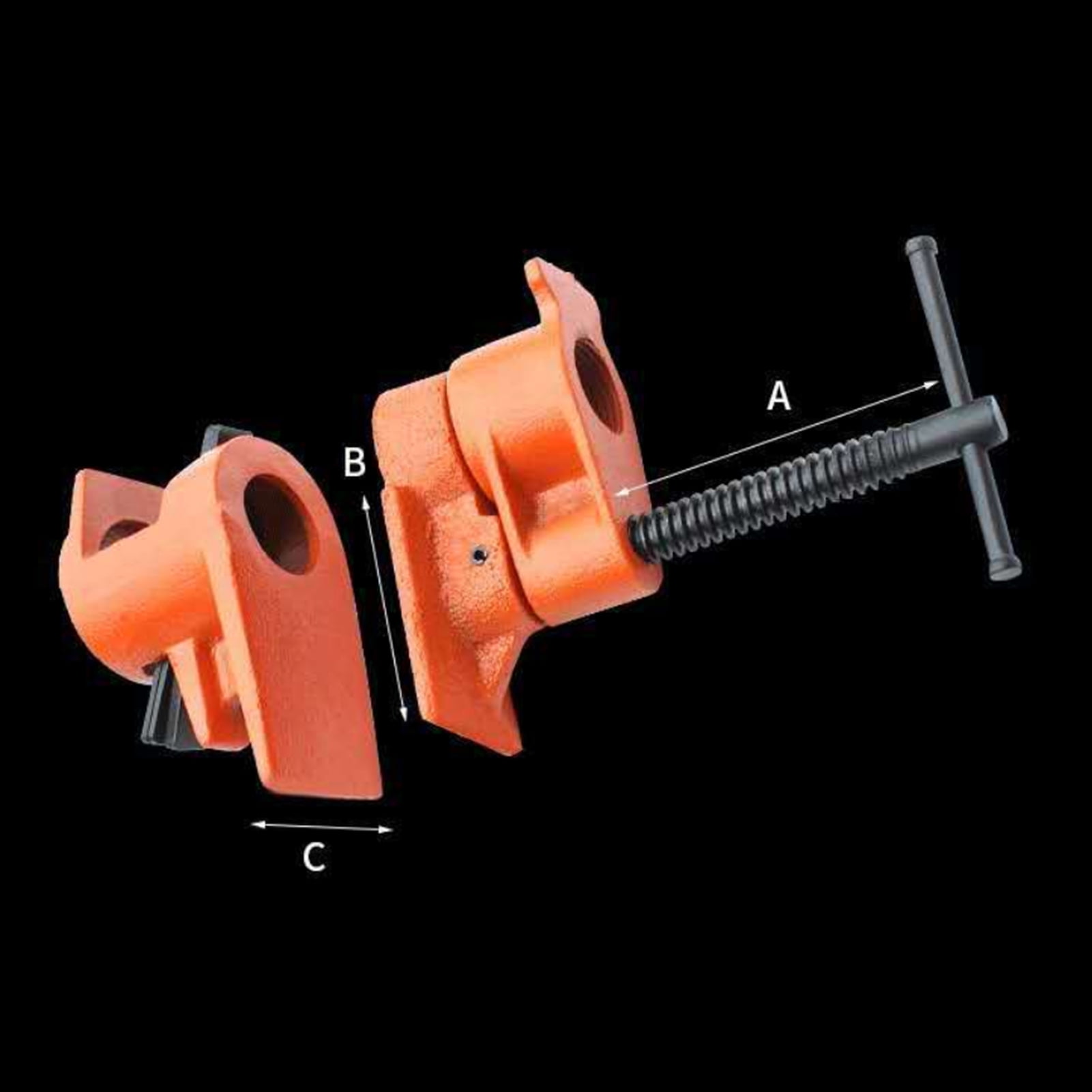 Pipe Clamp,Set Heavy Duty Clamp Set Heavy 1/2'' Wood Professional Pipe ...