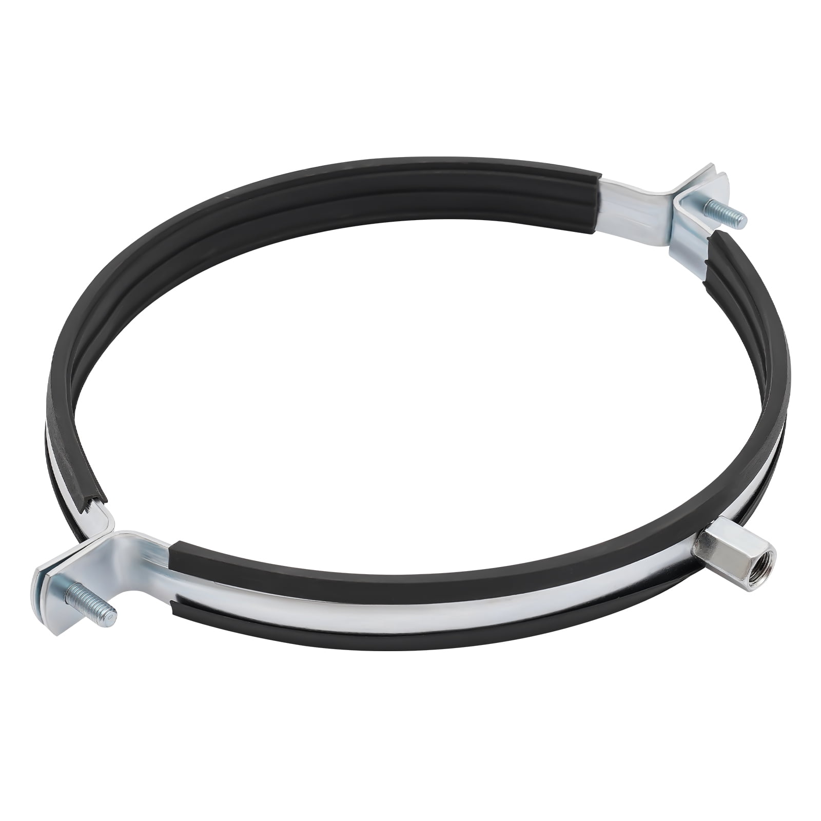 Pipe Clamps Kit, 10 PCS, Galvanized Steel with Rubber Sleeve, Double ...