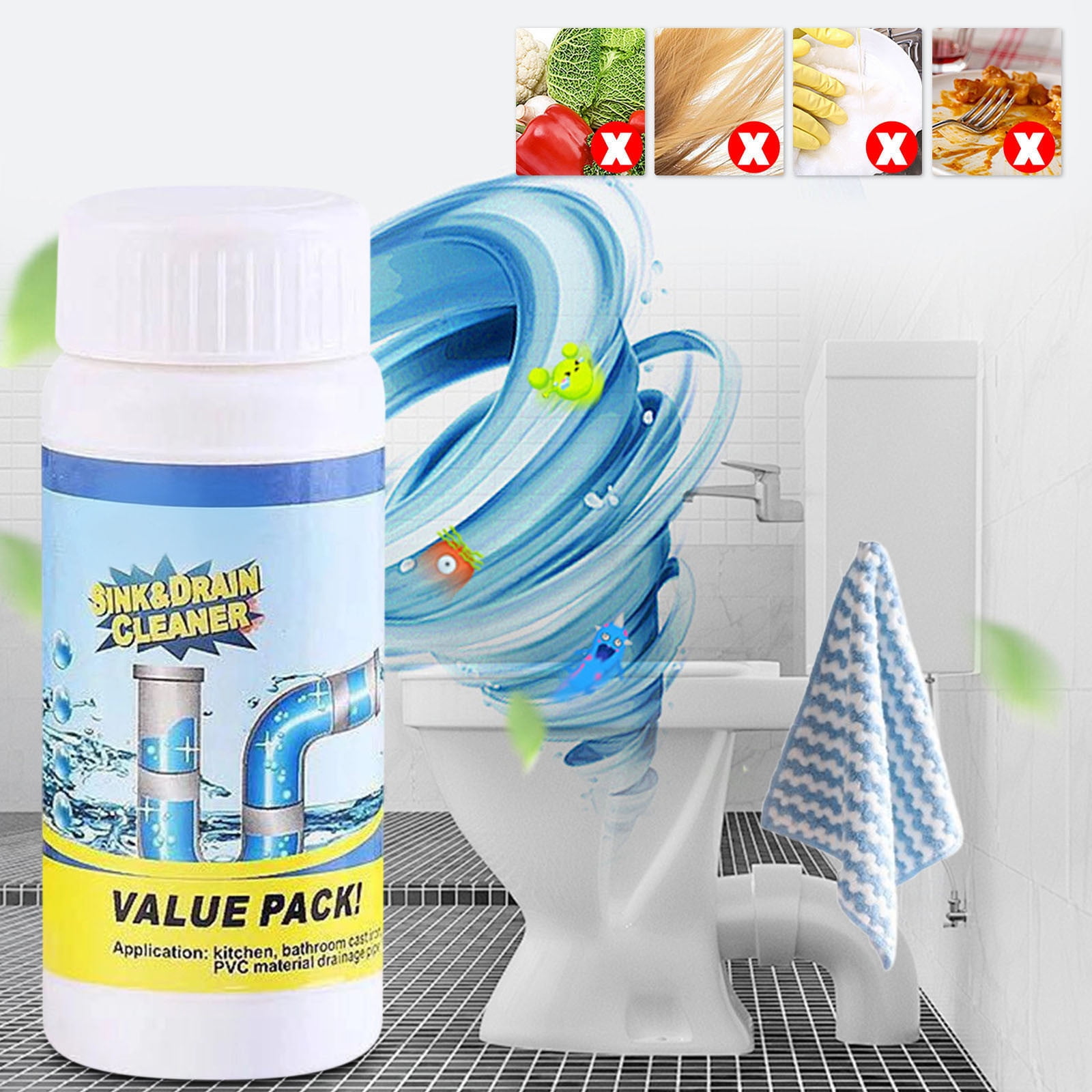 Pipe Cleaner Pipe Cleaner, Foam Toilet Cleaner Agent, Drain Unclogger ...