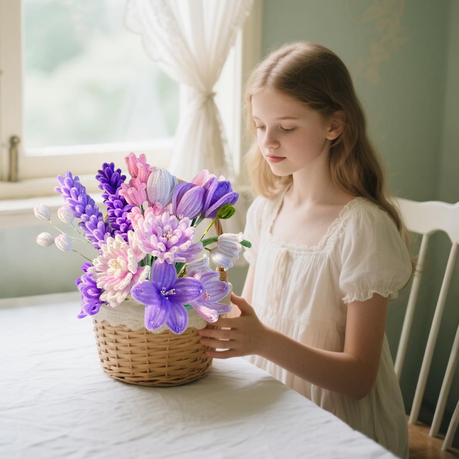 Pipe Cleaner Twisted Stick Bouquet Set Flower Stalk Pipe Cleaner for ...