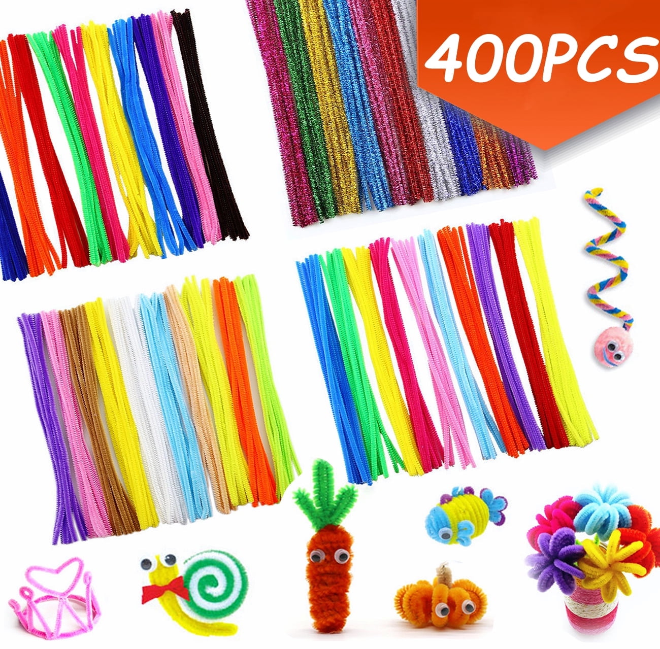 Pipe Cleaners Arts and Crafts Supplies for Kids, Assorted Colors ...