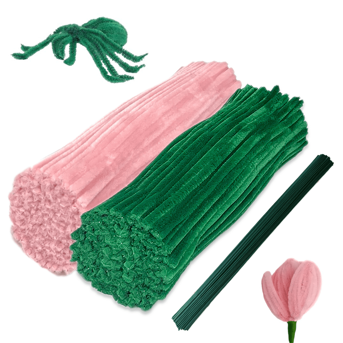 Pipe Cleaners Chenille Stem Set,Easter Fuzzy Sticks Pipe Cleaners Bulk ...