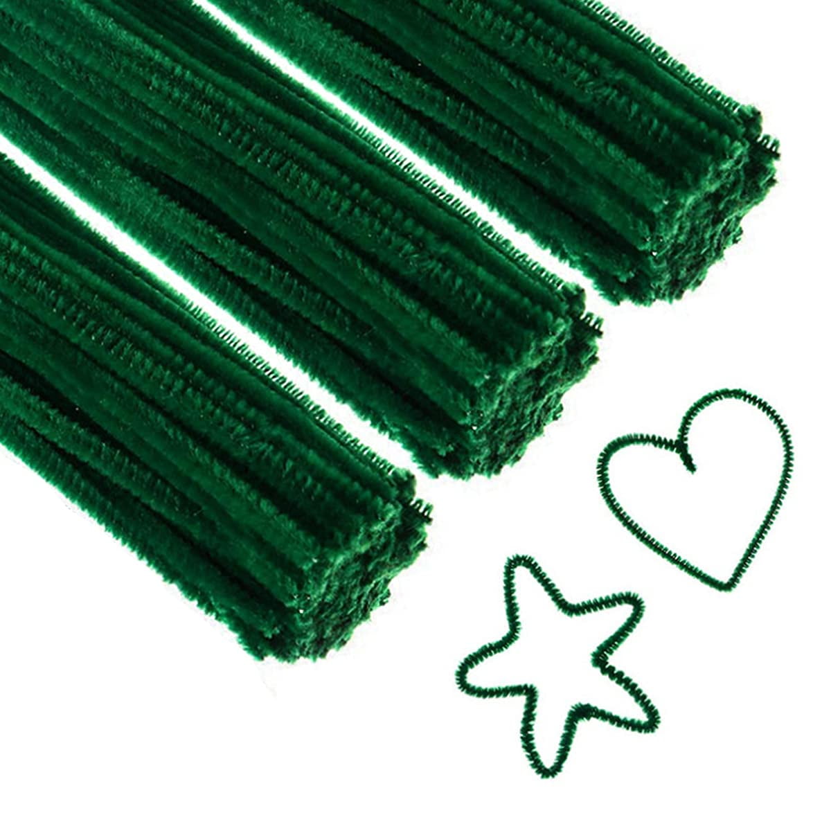 Pipe Cleaners Craft 300 PCS Chenille Stems Green 6MM x 12 INCH ...