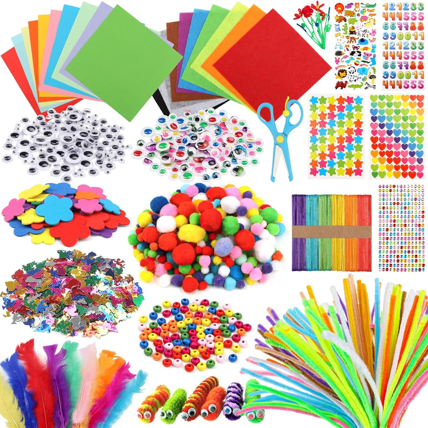 Pipe Cleaners Craft Supplies, 1000+Pcs Arts And Crafts Supplies ...