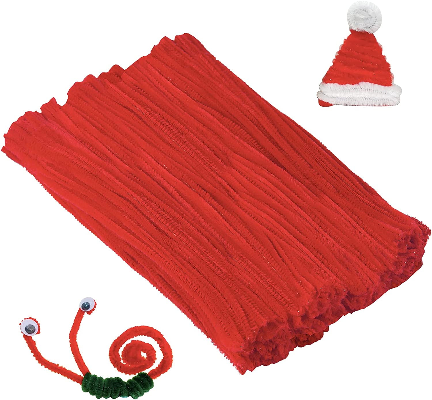 Pipe Cleaners Craft Supplies - 300pcs Red Pipe Cleaners Chenille Stems ...