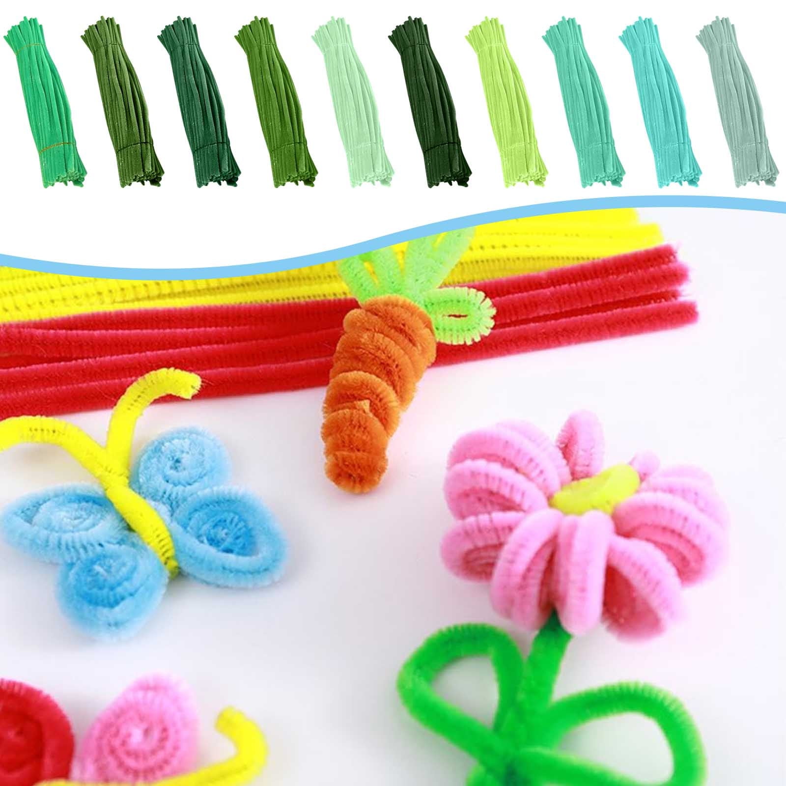 Pipe Cleaners Set | 100 Pieces Craft Chenille Stems - Candy Color | 6mm ...