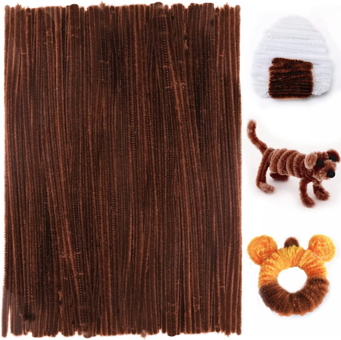 Pipe Cleaners for Crafts (200pcs in Brown), 12 inch Long Pipe Cleaners ...