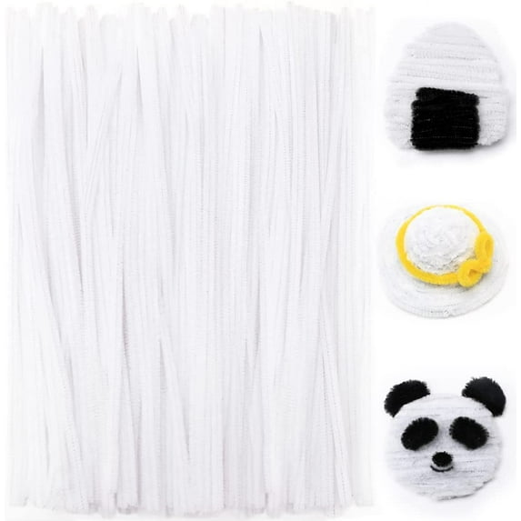 Pipe Cleaners for Crafts (200pcs in White), 12 inch Long Pipe Cleaners ...