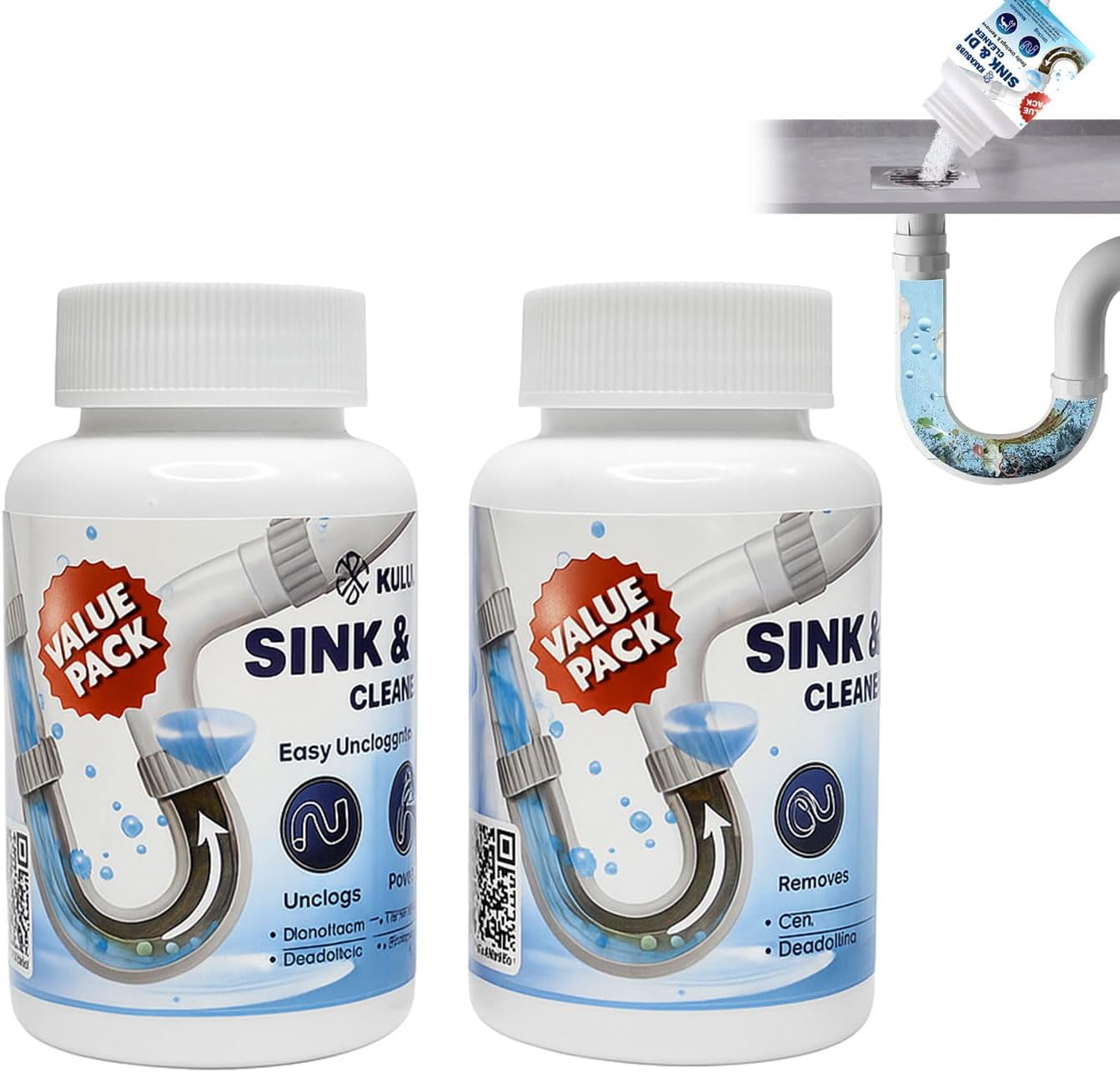 Pipe Dredge, Powerful Foaming Sink & Drain Cleaner Powder for Kitchen ...
