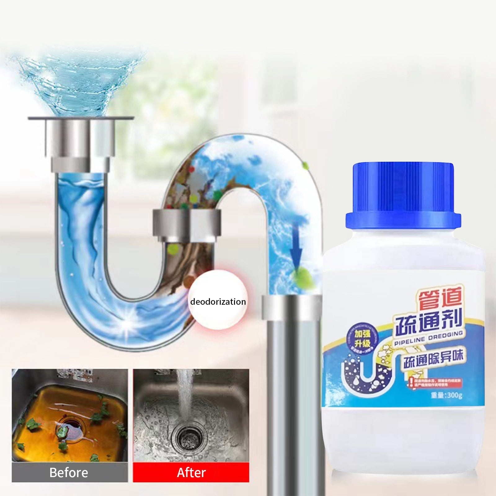 Pipe Dredge Powerful Foaming Sink & Toilet Pipe Cleaner Powder | Fast ...