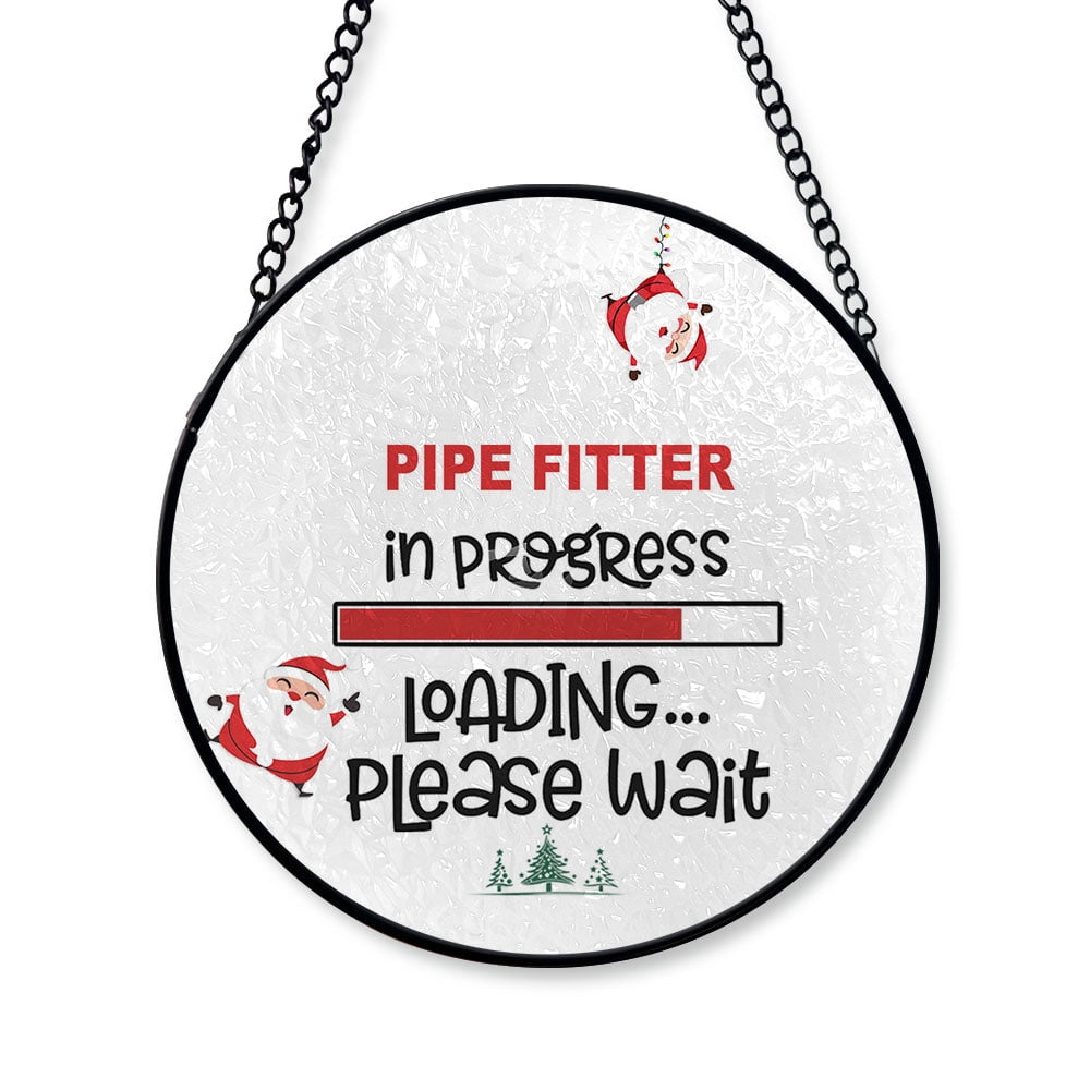 Pipe Fitter in Progress Stained Glass Window Hanging 2025, Pipe Fitter ...