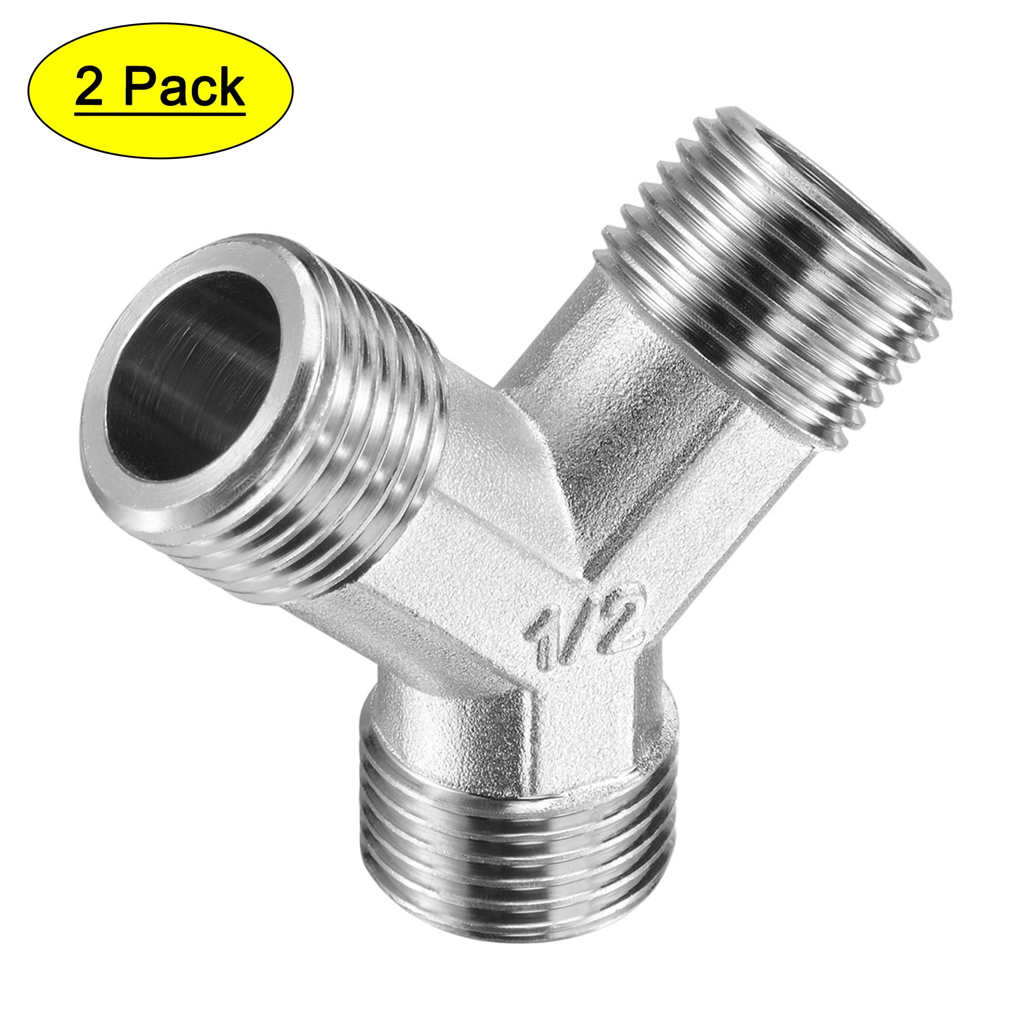 Pipe Fitting G1/2 Male Y Shape 3 Way Wye Hose Connector Adapter Nickel ...