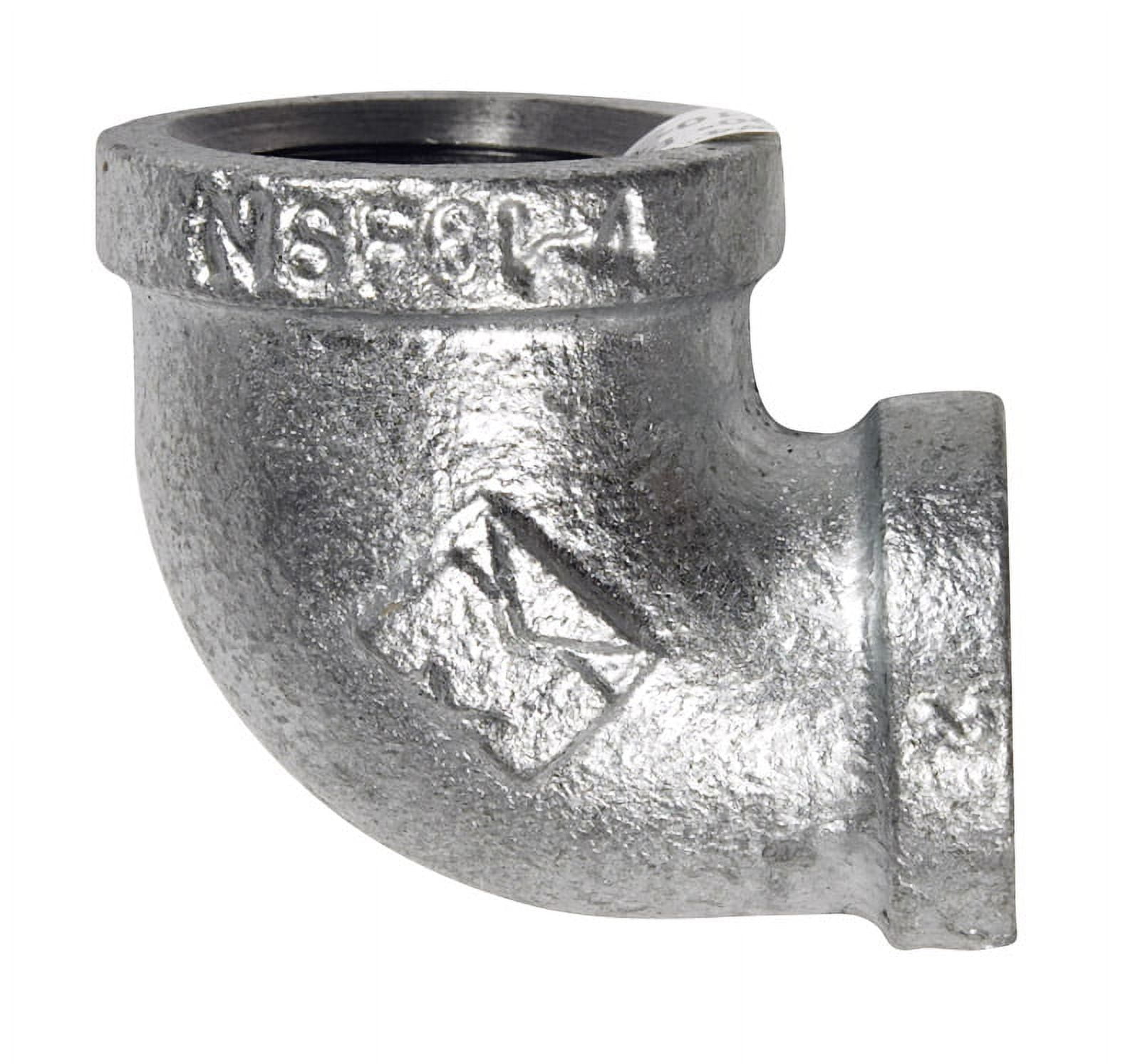 Pipe Fitting, Galvanized Reducing Elbow, 90-degree, 1 X 3/4", B & K, 510-154HN - Walmart.com