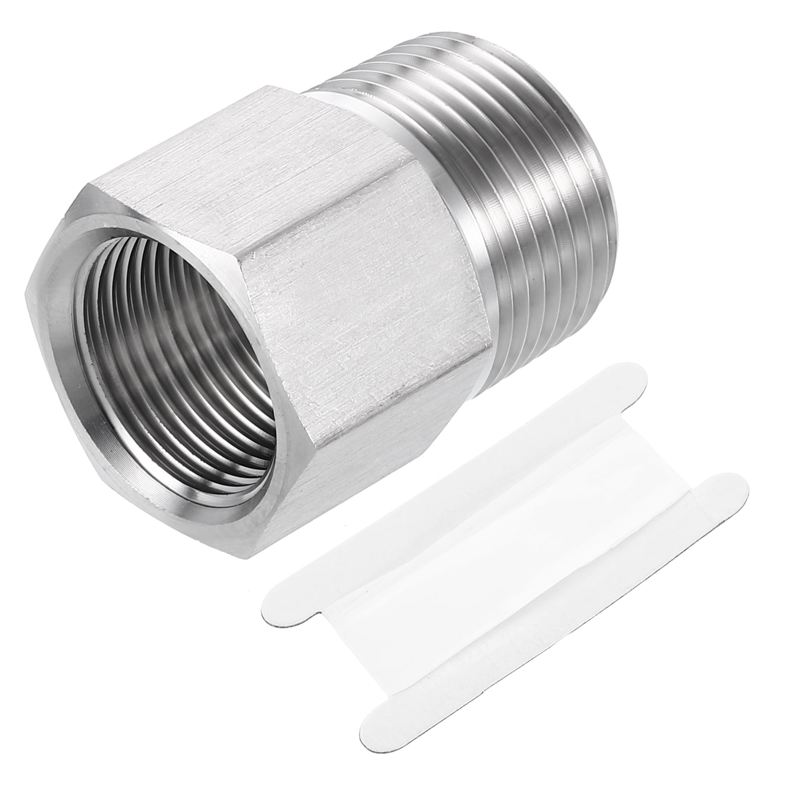 Pipe Fitting Reducing Adapter, 3/4" NPT x M22 Reducer Connector, Silver ...