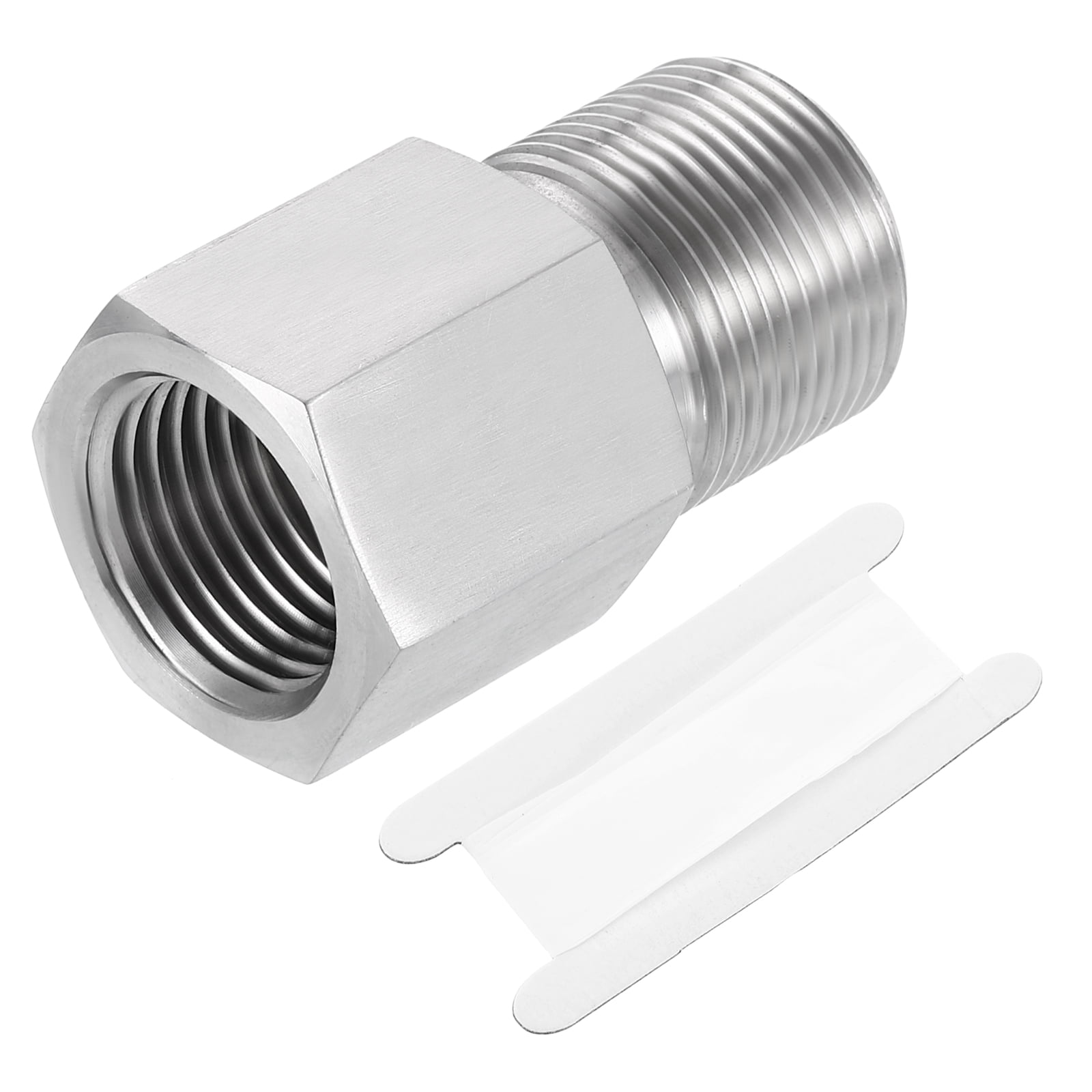 Pipe Fitting Reducing Adapter, M24 x 1/2" NPT Reducer Connector, Silver ...