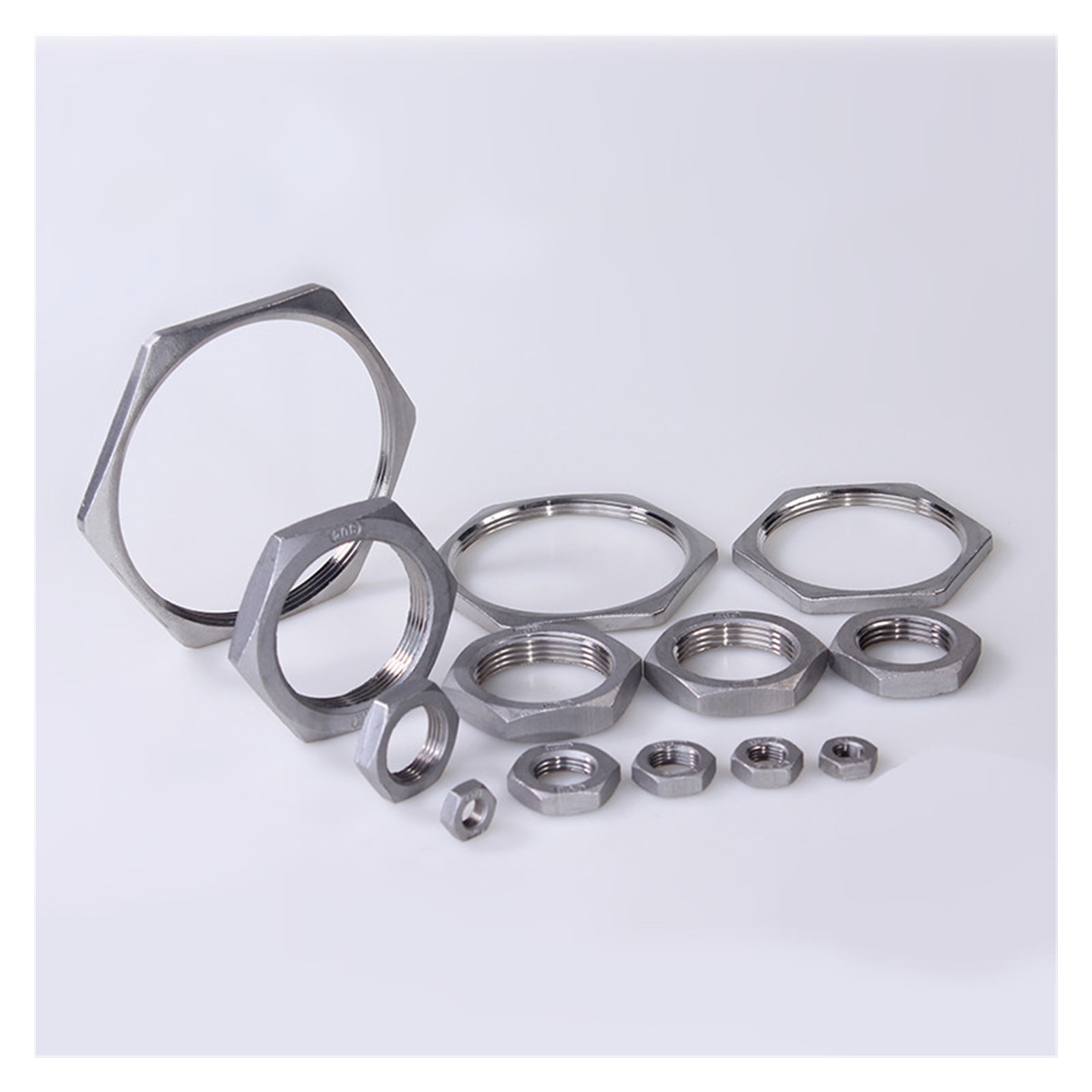 Pipe Fitting Stainless Steel ss304 Hex Nuts 1/8" 1/4" 3/8" 1/2" 3/4" 1 ...