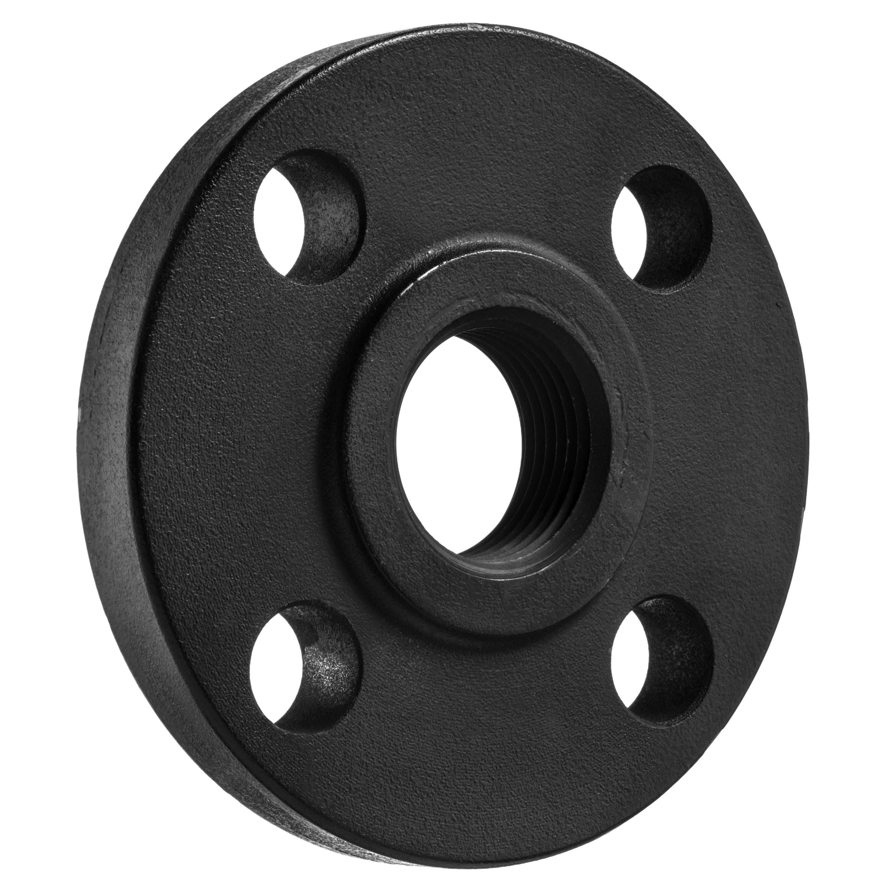 Pipe Flange - Black-Coated Steel - Class 150 - Threaded - 4" Pipe Size ...